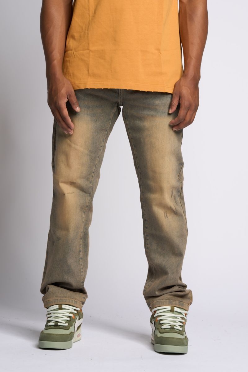 "TIMELINE" STRAIGHT FIT DENIM (MEDIUM BLUE SAND) – P H E E L I N G S