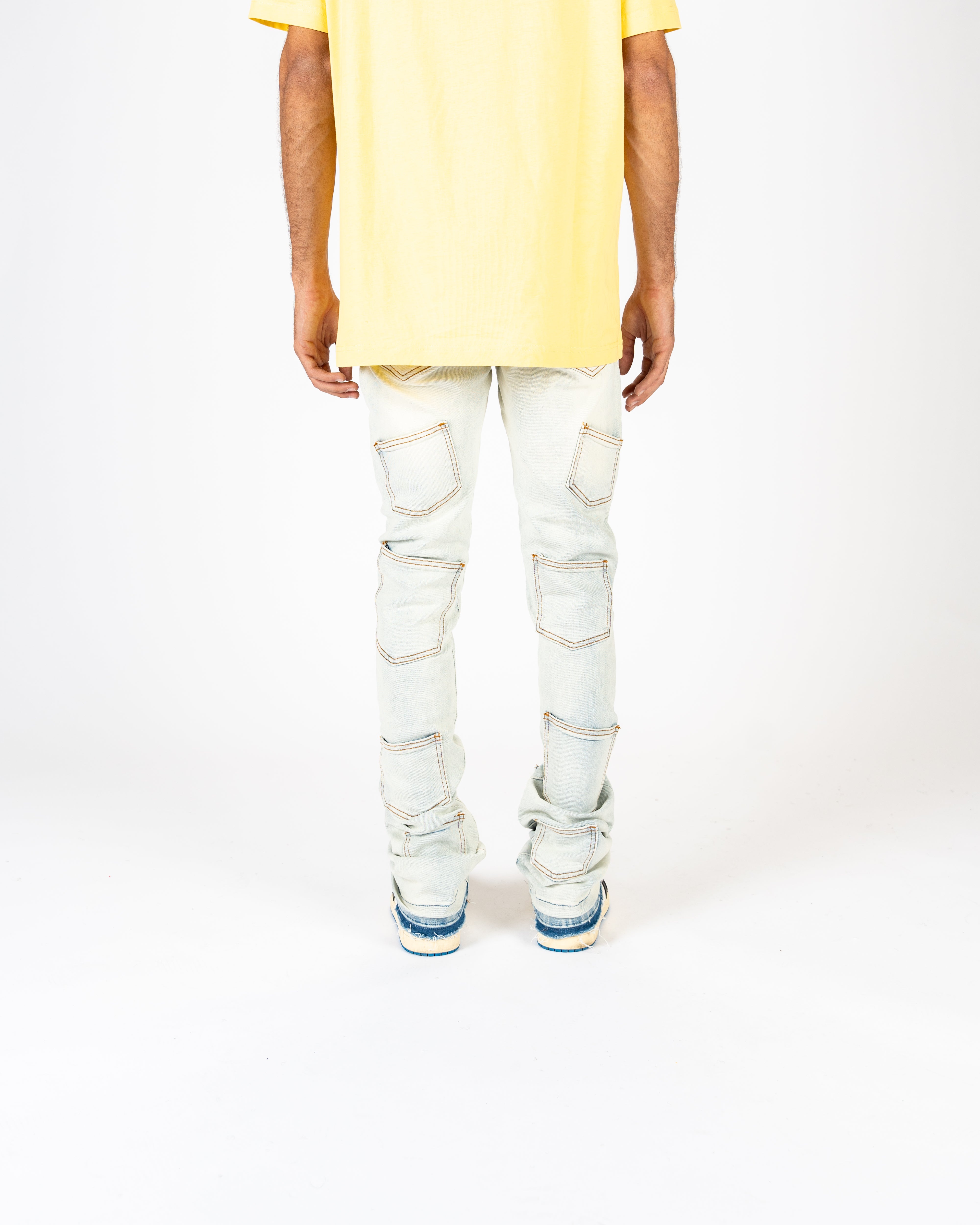 'EMOTIONALLY NUMB" FLARE STACK DENIM – P H E E L I N G S